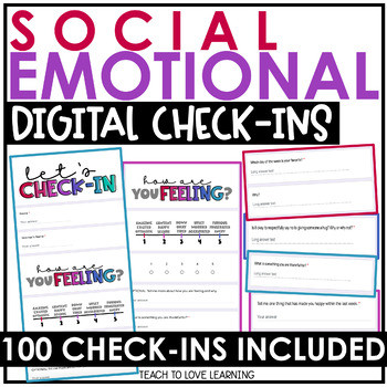 Social Emotional Learning Digital Daily Check-Ins | Google Forms ...