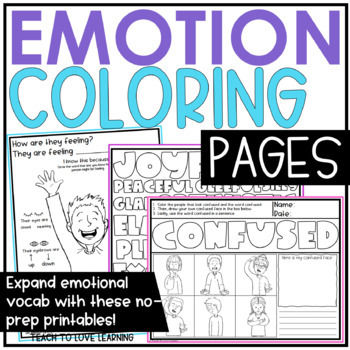 Emotion Coloring Pages┃SEL (Social Emotional Learning) Printables ...