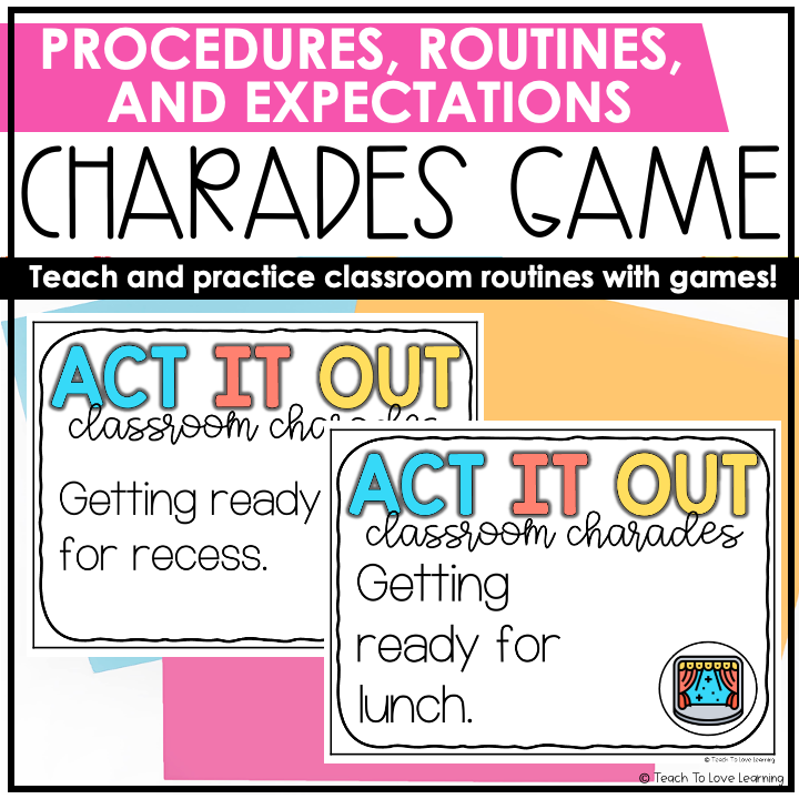 Procedures Routines and Expectations Game (Charades) Back to School ...
