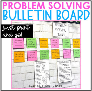Problem Solving Bulletin Board | Problem Solving Sentence Stem Cards ...