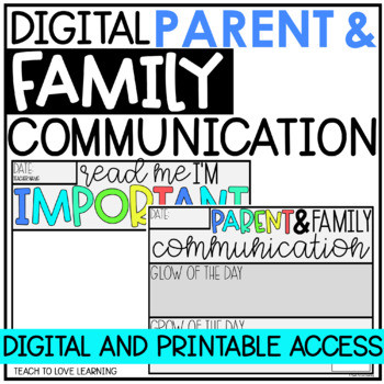 Digital Parent and Family Communication Log | Behavior Log ...