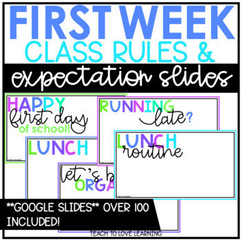 First Week Google Slides┃ Expectations, Routines, and Procedures ...