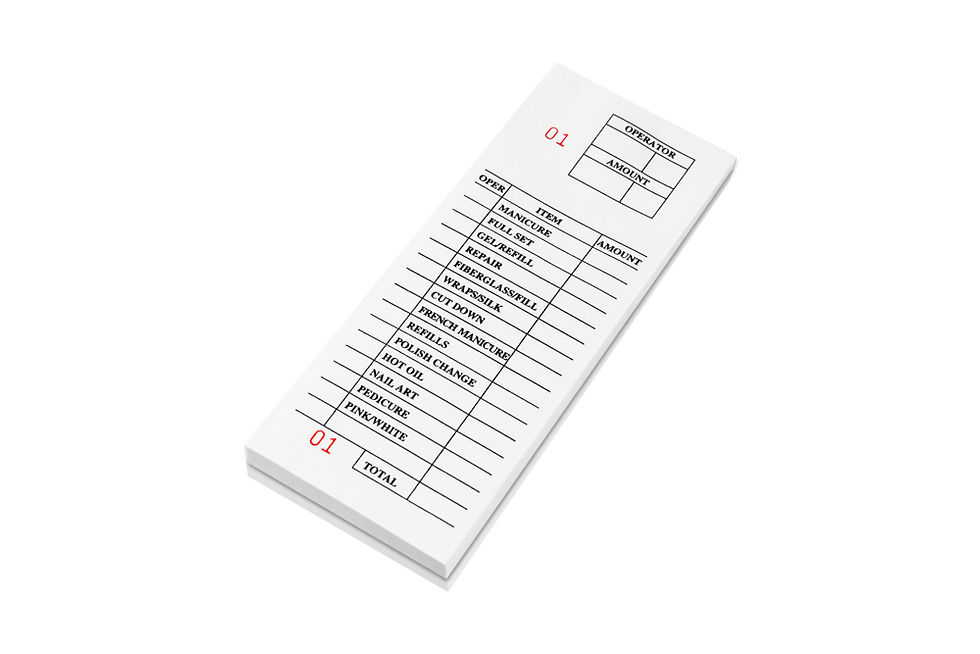 Ticket Book, 100/box (500 books/C) | Ycc Nails