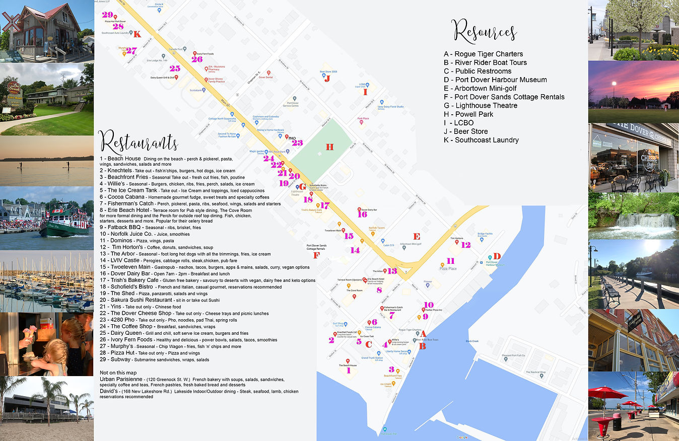 Restaurants close to Port Dover Sands Cottage Rentals