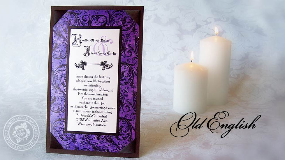 Old English - Renaissance Wedding Invitation | Enchanted Moments
