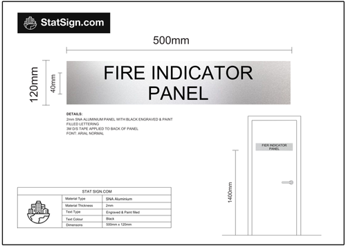 Engraved & Paint Filled - Fire Indicator Panel Statutory Signage | Stat ...