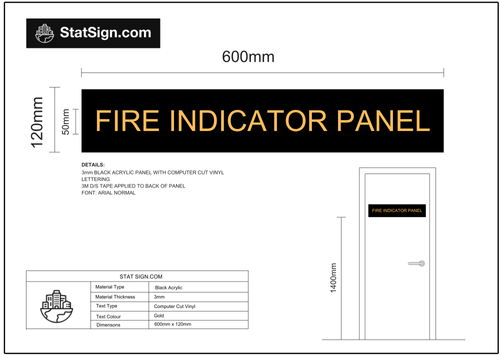 Acrylic - Fire Indicator Panel | StatSign.com