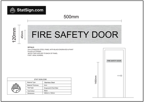 Fire Safety Door Statutory Signage | Stat Sign 2