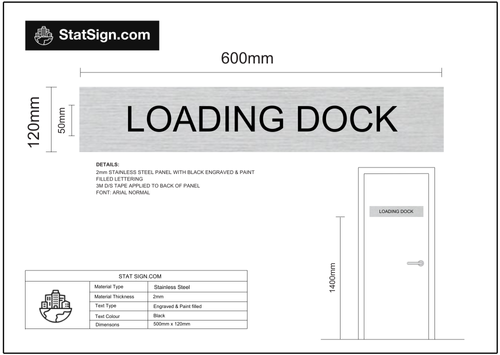 Engraved & Paint Filled - Loading Dock Statutory Signage | StatSign.com