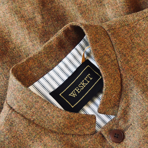 Classic Cut Waistcoat in Brown and Orange Finely Woven Tweed | Weskit