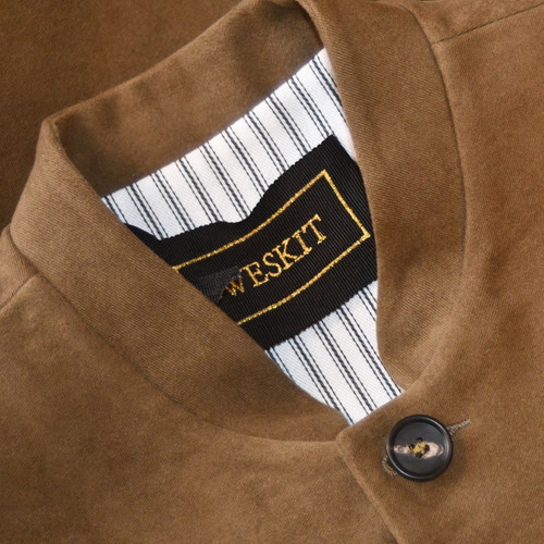 Classic Cut Waistcoat in Khaki Moleskin | Weskit