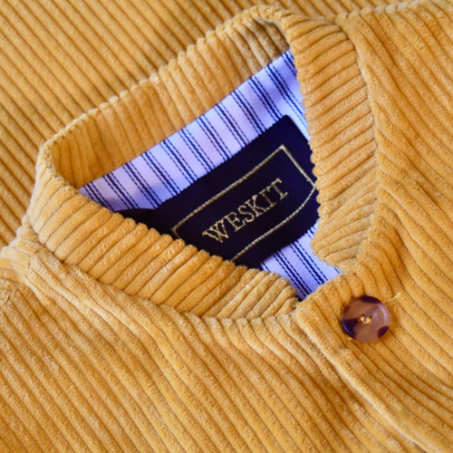 Classic Cut Waistcoat in Ochre Corduroy | Weskit