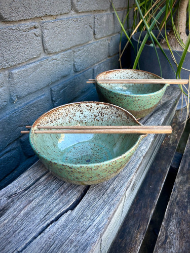 Noodle Bowl 'Forest Green' | Potterybycam
