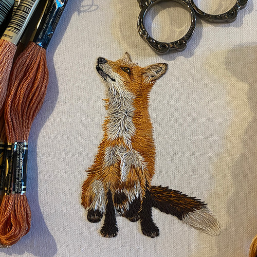 Fox Complete Embroidery Kit | karendziubaart
