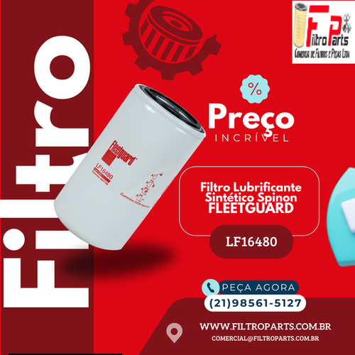 LF16480 Filtro Lubrificante Sintético Spinon FLEETGUARD | filtroparts