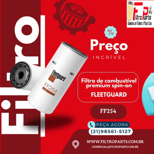 FF254 Filtro de Combustível Premium Spin on FLEETGUARD | filtroparts