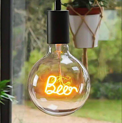 LED Text Light Bulb - Beer - Yellow | Jameson's Tearooms