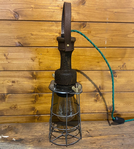 Rare , early 20th century wooden handled inspection lamp. | Blue Chalk ...