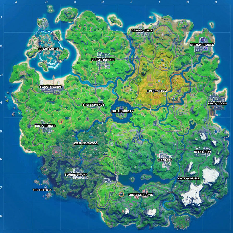 Fortnite Capítulo 2: Mapa dos novos locais de interesse na ilha e mudanças
