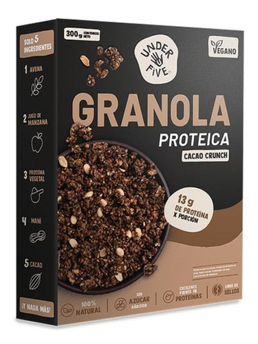 Granola proteica Cacao Crunch | UnderFive (300g) - Te Consciente