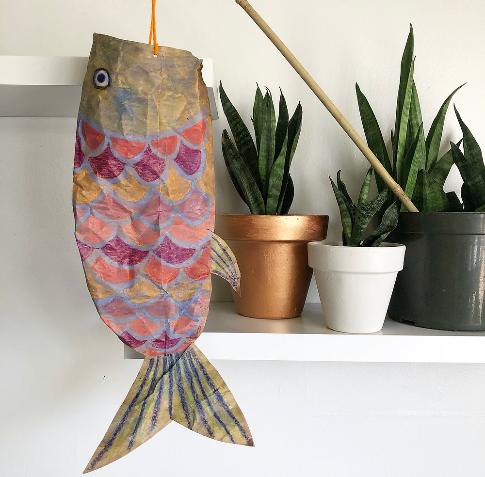 Paper Bag Koinobori