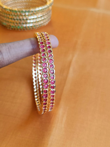 Mini ruby stones aympon bangles | Sthree Creatives