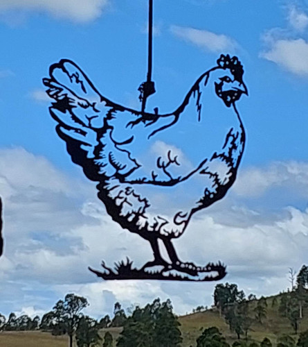 Cluck Old Hen - Metal Art Chook | Rustic Touch