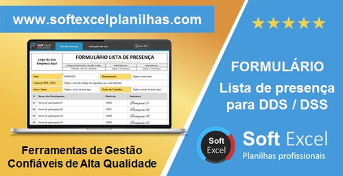 Formulário Lista de Presença para DDS / DSS em Excel. | Softexcel
