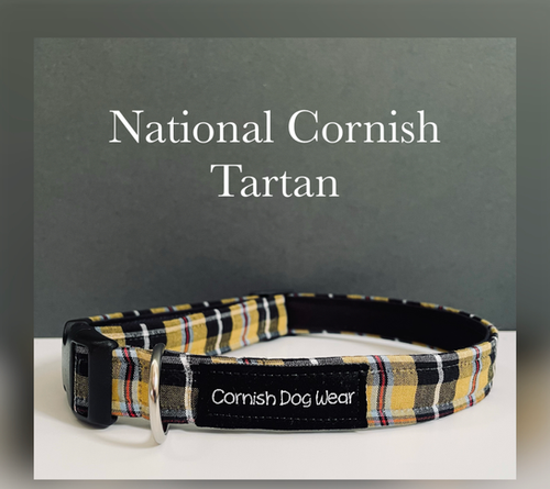 National Cornish Tartan Fabric Dog Collar | cornish-dog-wear