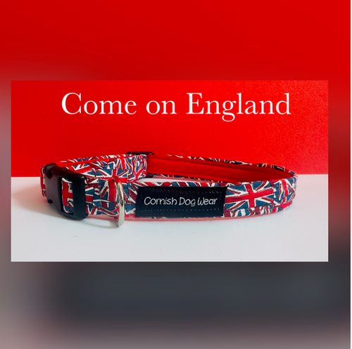 Come on England Fabric Collar | cornish-dog-wear