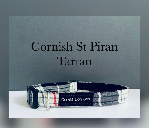 St Piran Cornish Tartan Dog Collar | cornish-dog-wear
