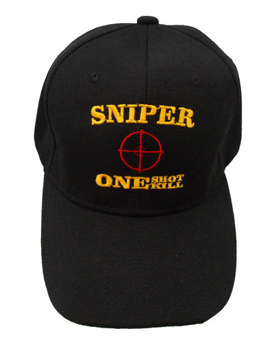Sniper One Shot One Kill Cap - Black (6 Pieces) | Windcatcher