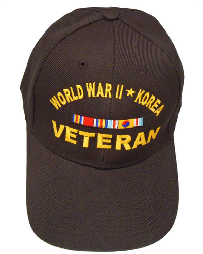 World War II Korea Veteran Ribbon Cap - Black (6 Pieces) | Windcatcher