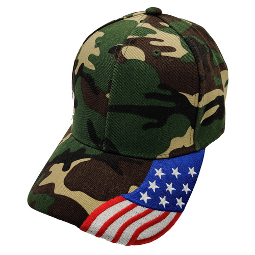 US Flag Bill Cap - Green Camo | Windcatcher