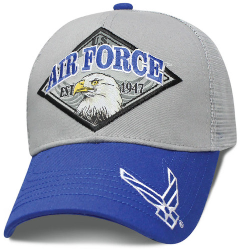 U.S. Air Force Diamond Eagle Trucker Hat - Gray | Windcatcher