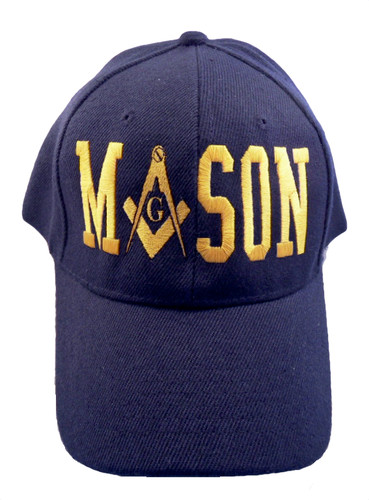 Mason Block Letter (with Mason Logo) Cap - Navy Blue (6 Pieces ...