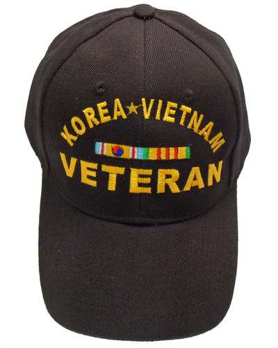 Korea Vietnam Veteran Ribbon Cap - Black (6 Pieces) | Windcatcher