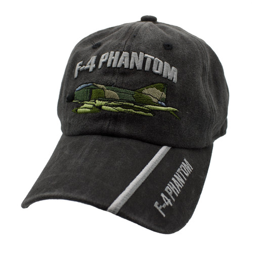 F-4 Phantom Stone Washed Cap - Black | Windcatcher