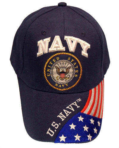 Navy Emblem w/ Flag Cap - Navy Blue | Windcatcher