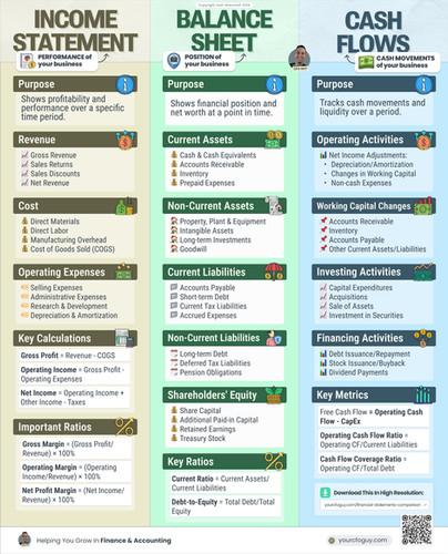 Income Statement vs Balance Sheet vs Cash Flows | Your CFO Guy