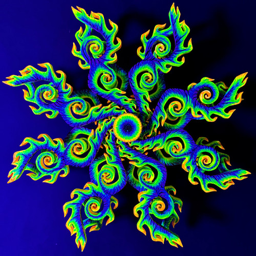 "OPHANIM" UV Glow-in-the-Dark Kinetic Sculpture – 18” | aliumeart