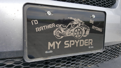 Can Am Spyder Themed License Plate | mountainviewmillwork