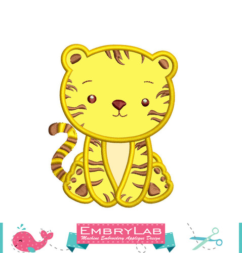 Tiger Appliqué. Machine Embroidery Applique Design. Digital Download ...
