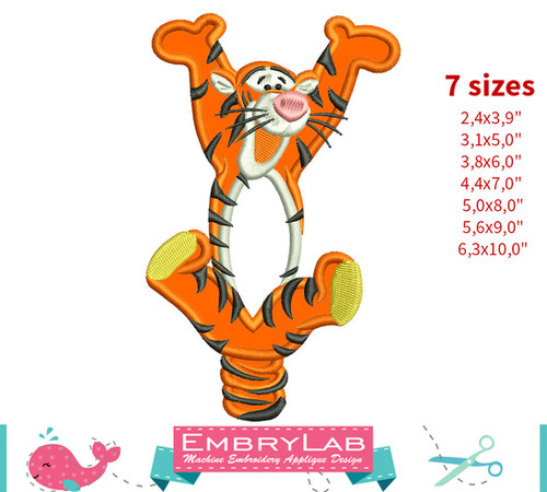 Tigger Appliqué. Winnie-The-Pooh. Machine Embroidery Applique Design ...