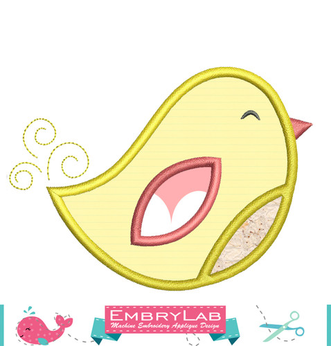 Bird Appliqué. Machine Embroidery Applique Design. Instant Digital ...