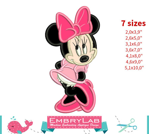 Minnie Mouse Appliqué. Mickey Mouse. Machine Embroidery Applique Design ...