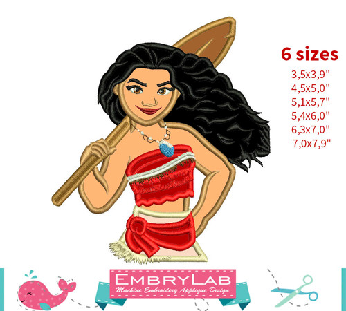 Moana Appliqué. Moana. Machine Embroidery Applique Design | EmbryLab