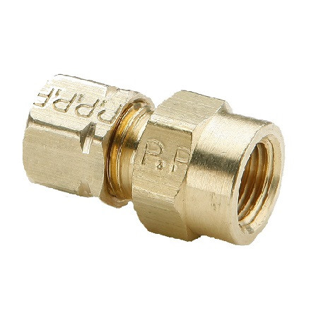 734038 Brass Flareless Female Coupling; Size 8mm X 1/2" | shipstore