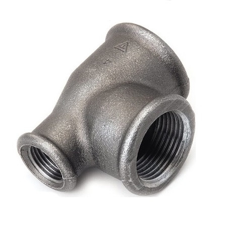 730382 Reducing Tee Cast Iron, Screwed, Black 1-1/2" X 1-1/2" X 1-1/4 ...