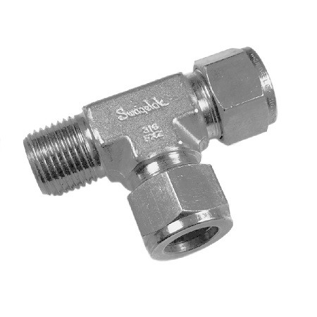 734355 Stainless Steel Flareless Male Run Tee; Size 12mm X 3/8" | shipstore